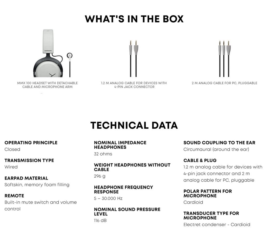 beyerdynamic MMX 100 Gaming META Voice Microphone Volume Dial Mute ...