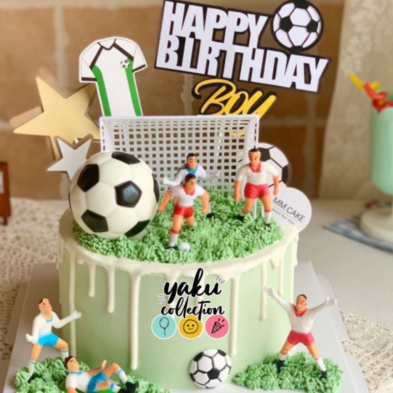 [YAKU] Football Soccer Trophy Goal Set Football Player Messi Mbappe ...