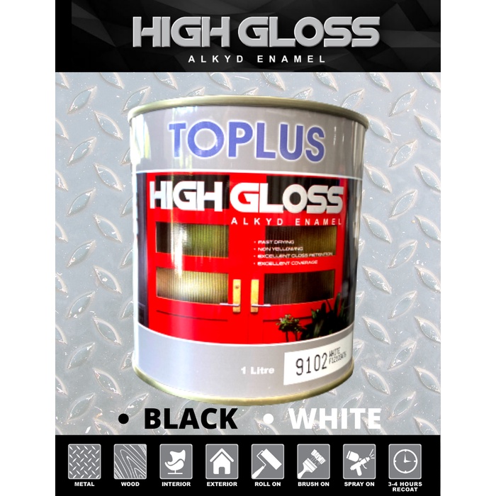 TOPLUS HIGH GLOSS BLACK & WHITE 5L | Shopee Malaysia