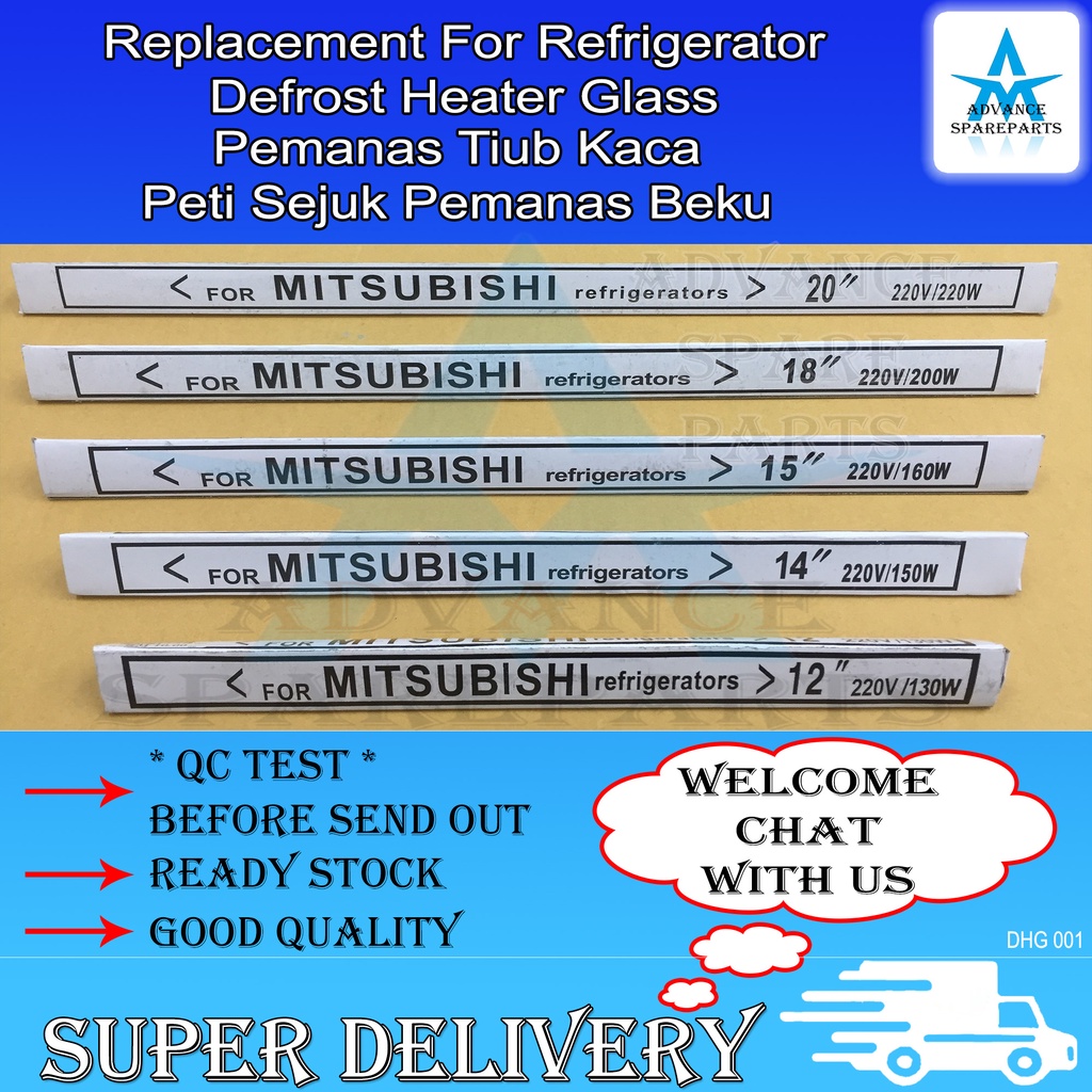 Replacement For Refrigerator Defrost Heater Glass Pemanas Tiub Kaca ...
