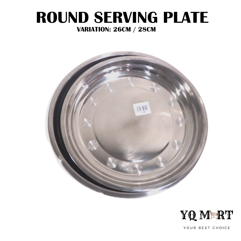 26/28/34CM Round Stainless Steel Serving Plate/ Multiple Size/ Serving ...