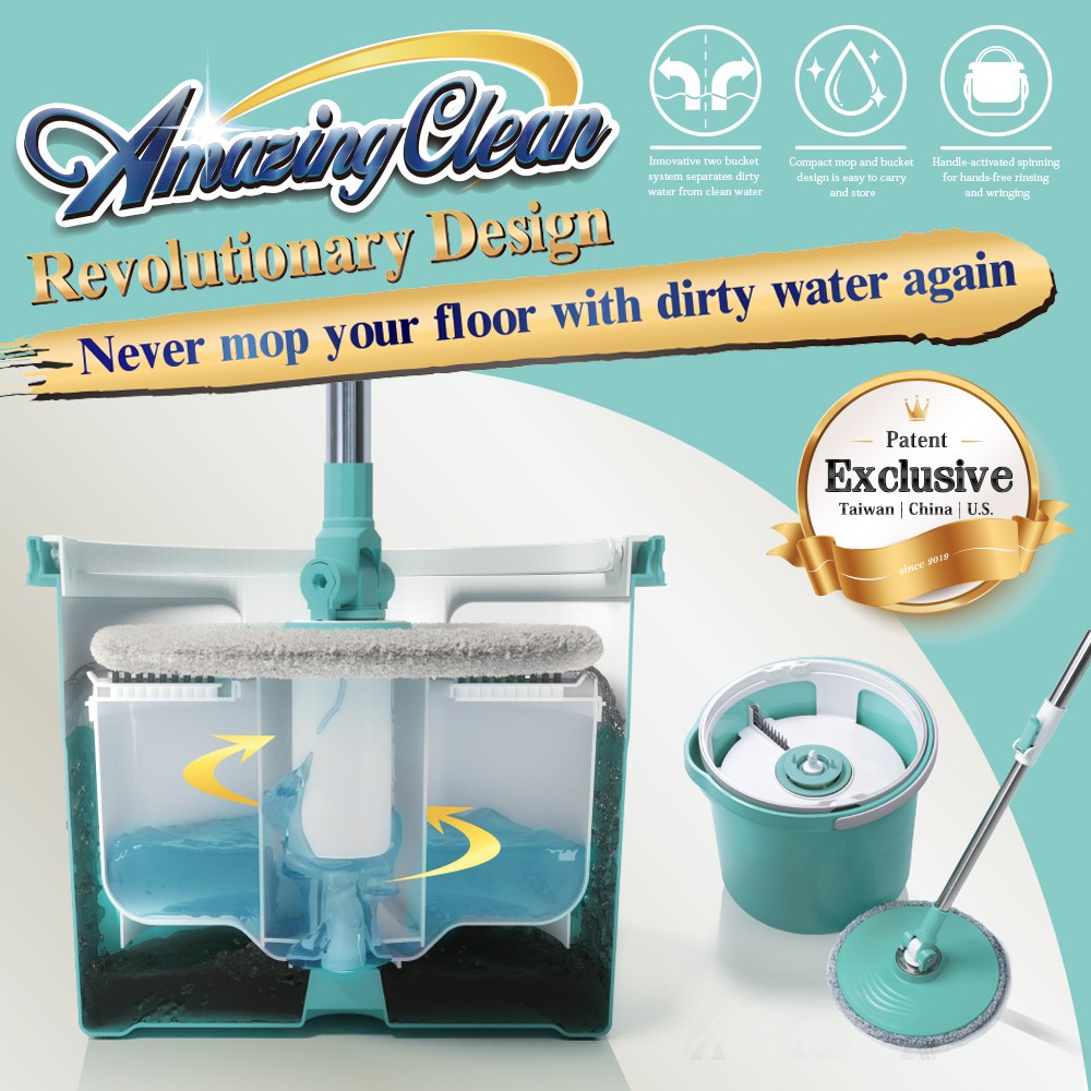 Amazing Clean And Dirty Water Separation Mop | Shopee Malaysia