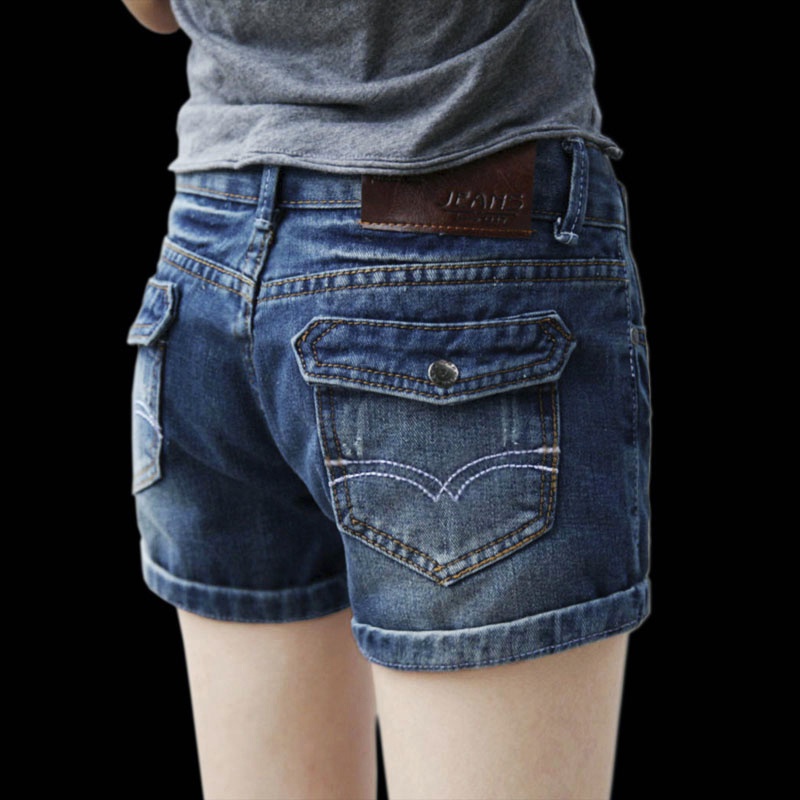 Fattening plus size women's Denim Shorts women's 200kg fat m ...