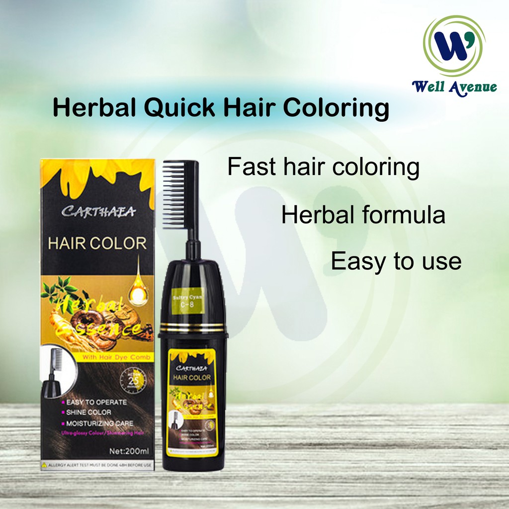 Carthaea Natural Hair Color Fast Dye 2-In-1 Nourish/Dye Covering Grey ...