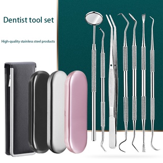 6pc Stainless Dental Tool Set Dentist Tooth Clean Hygiene Picks Mirror ...