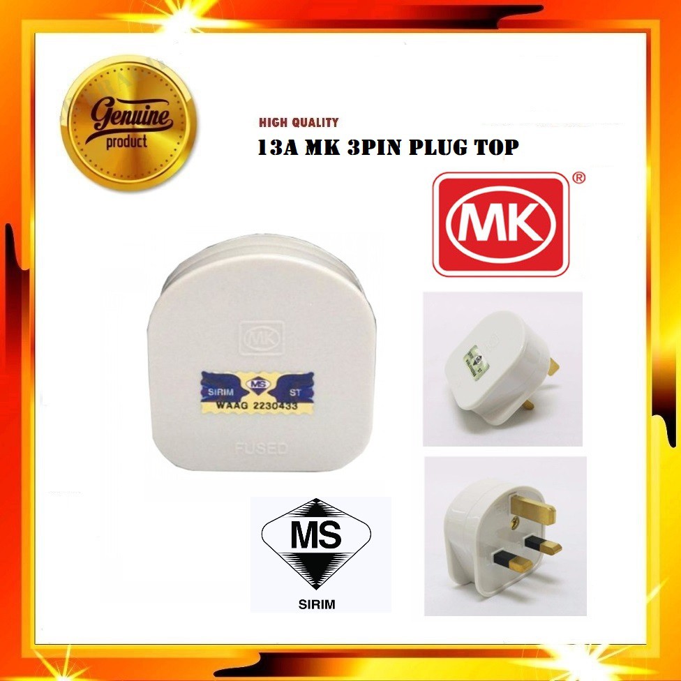 13A MK 3 PIN ELECTRICAL PLUG TOP WITH SIRIM MODEL~654WHI | Shopee Malaysia