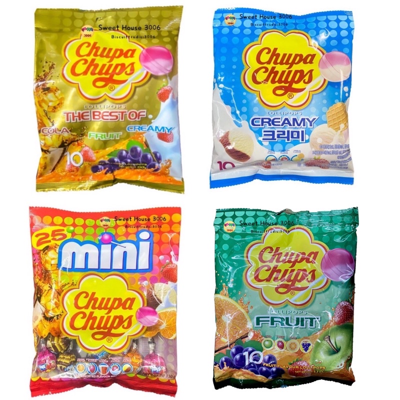 Chupa Chups Lollipop 11g x 10pcs Classic Fruit Creamy Candy Childhood ...
