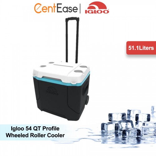 Igloo 54 QT Profile Wheeled Roller Cooler - Cool Riser Tech | Black ...