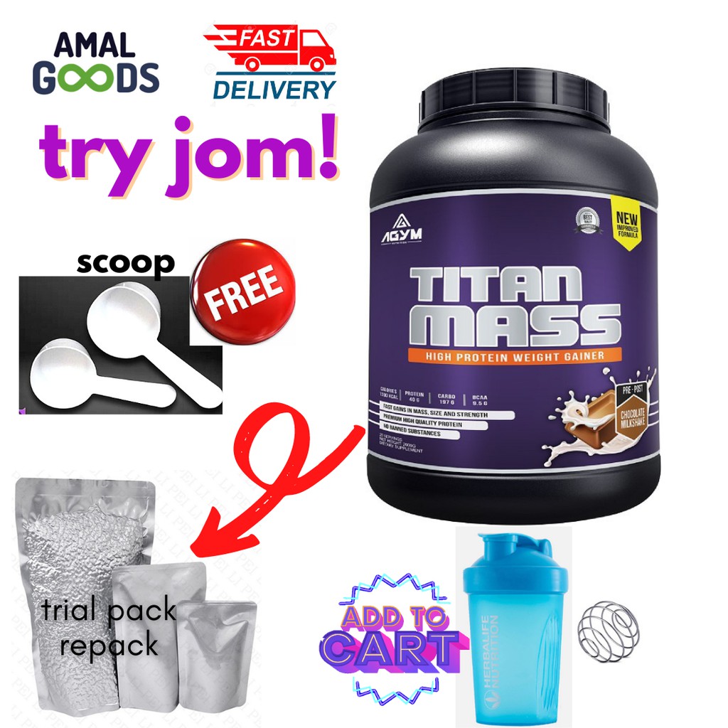 TITAN MASS GAINER weight gainer PROTEIN TRIAL PACK REPACK try tester ...