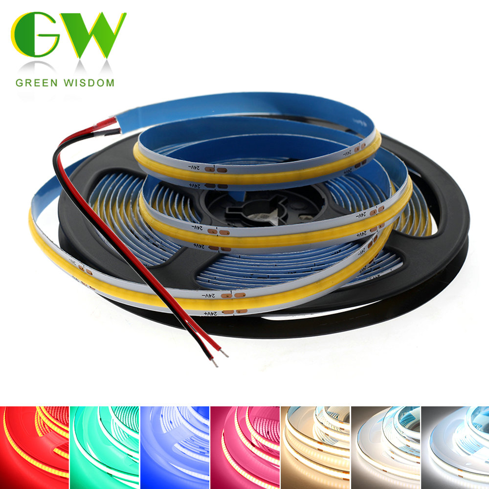 [Ready Stock] DC12V 24V COB LED Strip 480LEDs/m LED Strp Light White ...