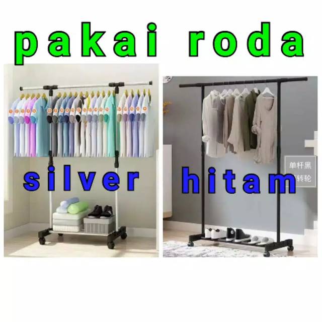 Stand Hanger Single Multipurpose Rack With 4 Wheels Clothesline ...