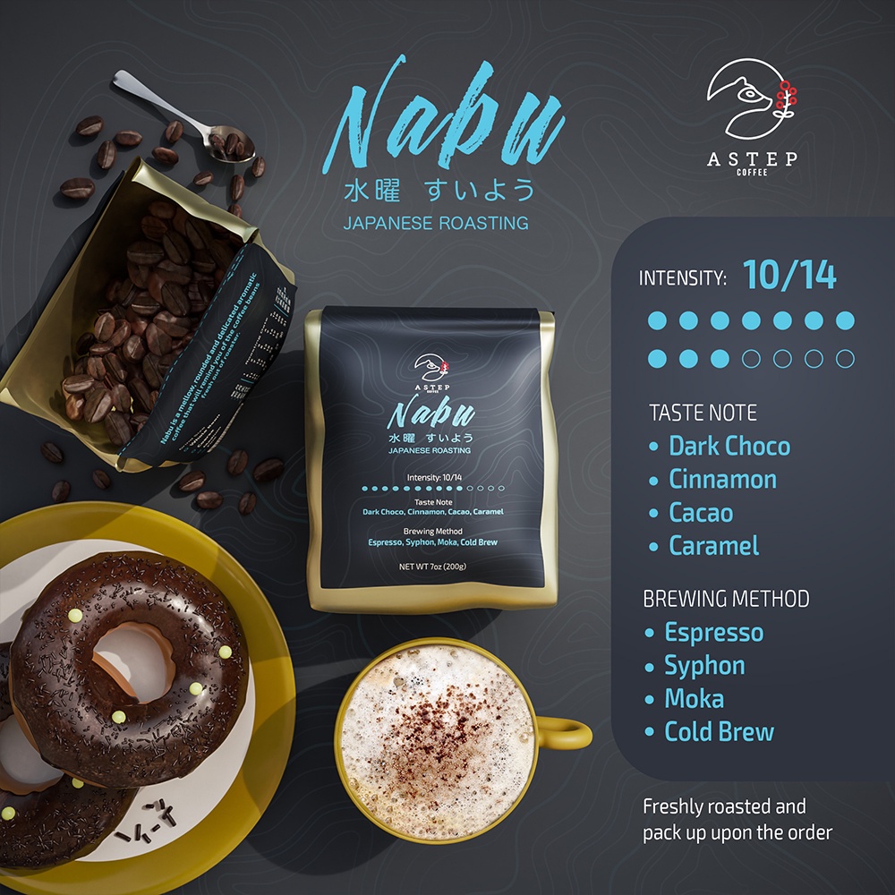 ASTEP Coffee Beans Nabu Blend Japanese Dark Roast Grind Size Option ...