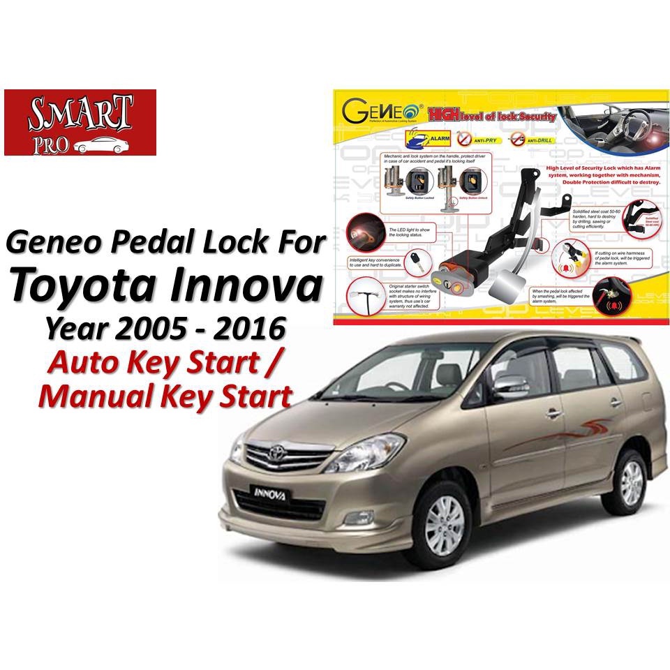 Geneo Pedal Lock For Toyota Innova Year 2005 - 2016 | Shopee Malaysia