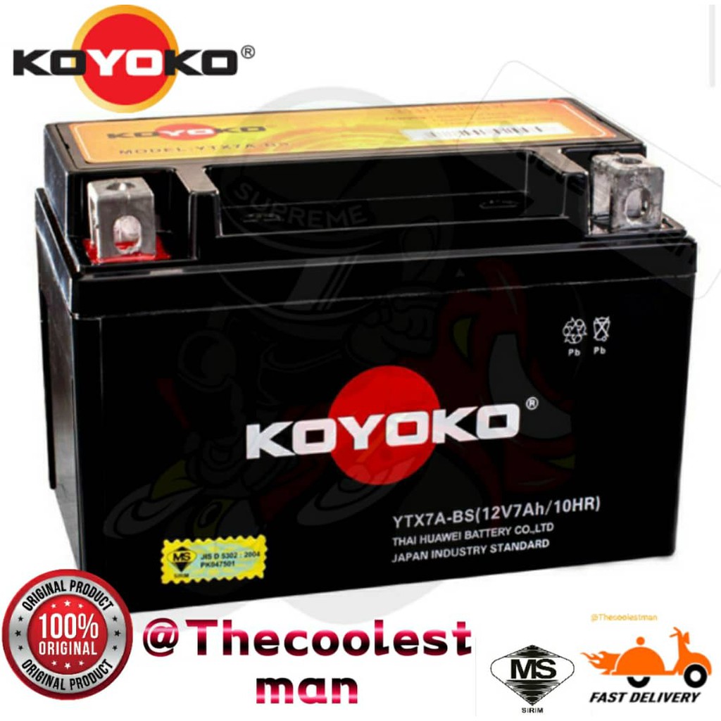 🔥💯%ORIGINAL ️ YTX7A-BS BTX7A Koyoko Sealed Battery Honda ICON CB250 SYM ...