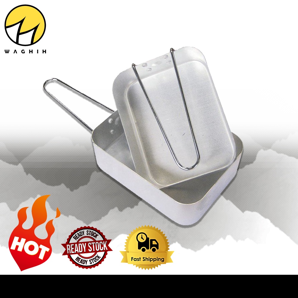 🔥HOT SELLING🔥 ALUMINIUM MESS TIN 2 in 1 CAMPING HIKING OUTDOOR COOKING ...