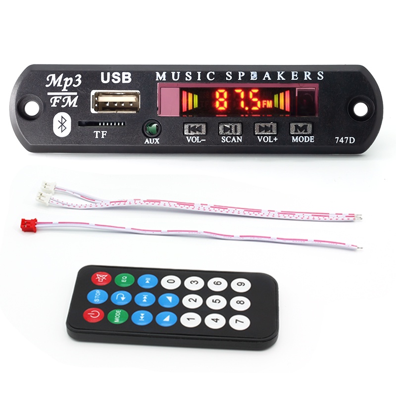 5V 12V Wireless Bluetooth 5.0 MP3 WMA Decoder Board Car Audio USB TF FM Radio Module Color ...
