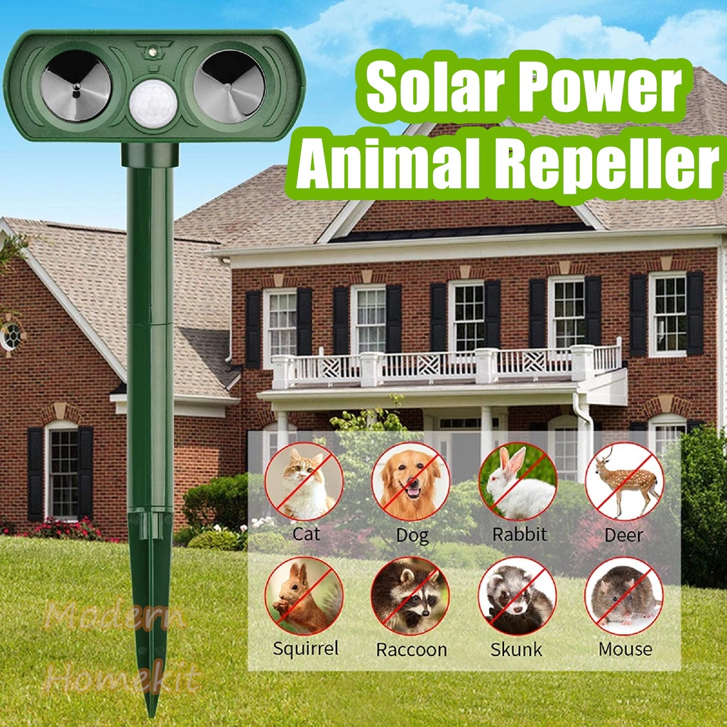 RD Stock💥SOLAR POWER ULTRASONIC REPELLENT Animal Repeller Lizard ...