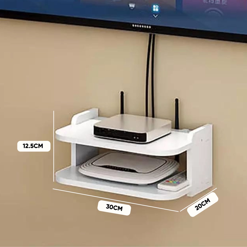 Wifi Router Wall Rack Shelf Modem Holder Space Saving Shelf TV Rack Box ...