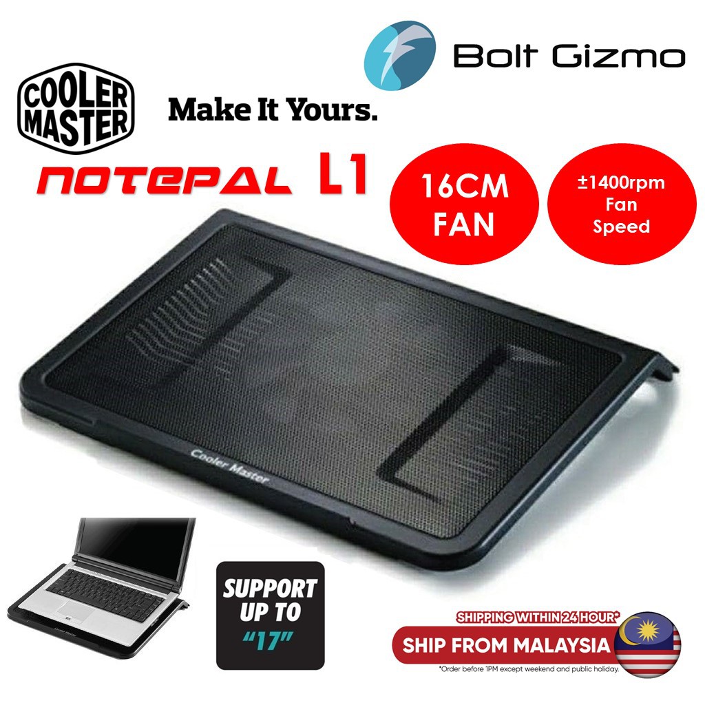 Cooler Master Notepal L1 Laptop Cooler Pad Up To 17" Notebook Cooling ...