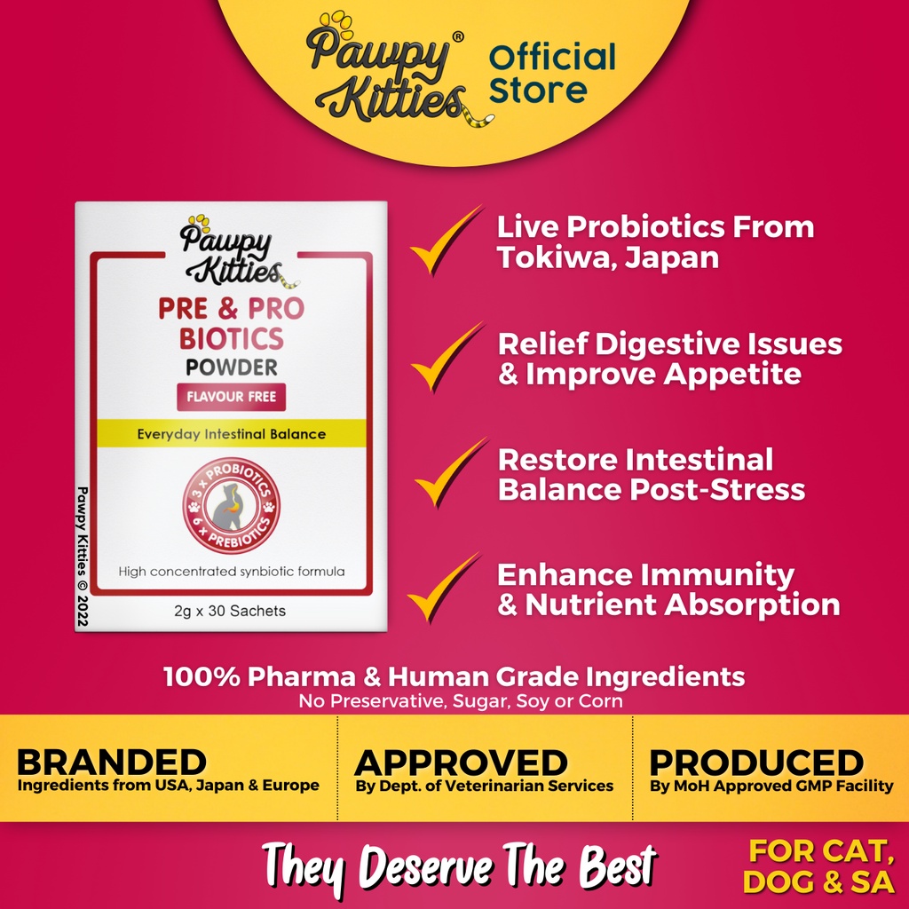 Pawpy Kitties Pre & Probiotics Powder (2g x 30) | Shopee Malaysia