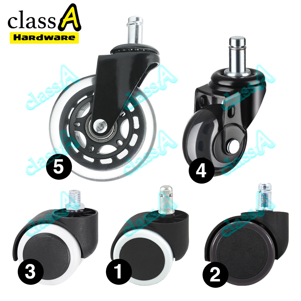 ClassAHW Office Chair Caster Roller Twin Wheel Caster Chair Roda Kerusi ...