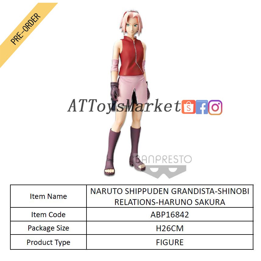 -Original-NARUTO SHIPPUDEN GRANDISTA-SHINOBI RELATIONS-HARUNO SAKURA | Shopee Malaysia
