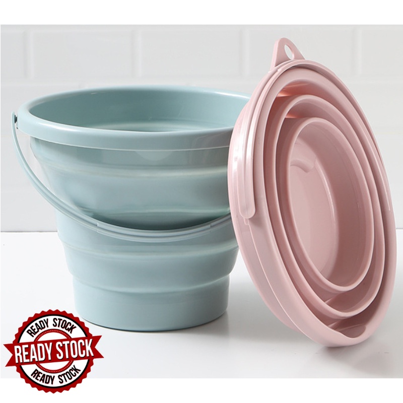 READY STOCK 10L Foldable Bucket Baldi Lipat Portable Folding Pail Car ...