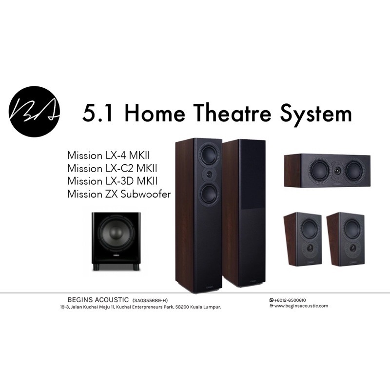 Mission LX4 5.1 Home Theater Speaker Package | Shopee Malaysia