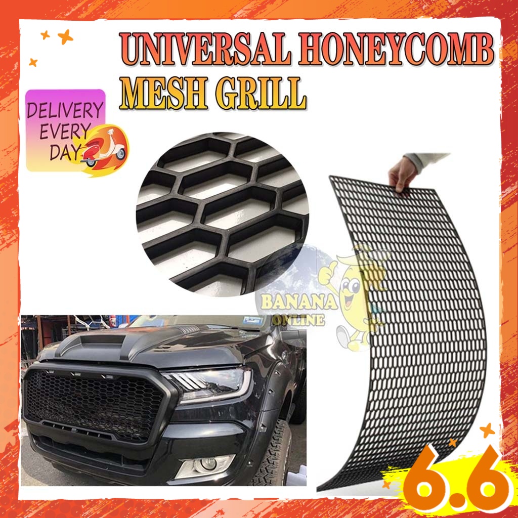 Universal Black HoneyComb Plastic Mesh Grill Spoiler Bumper Vent ...