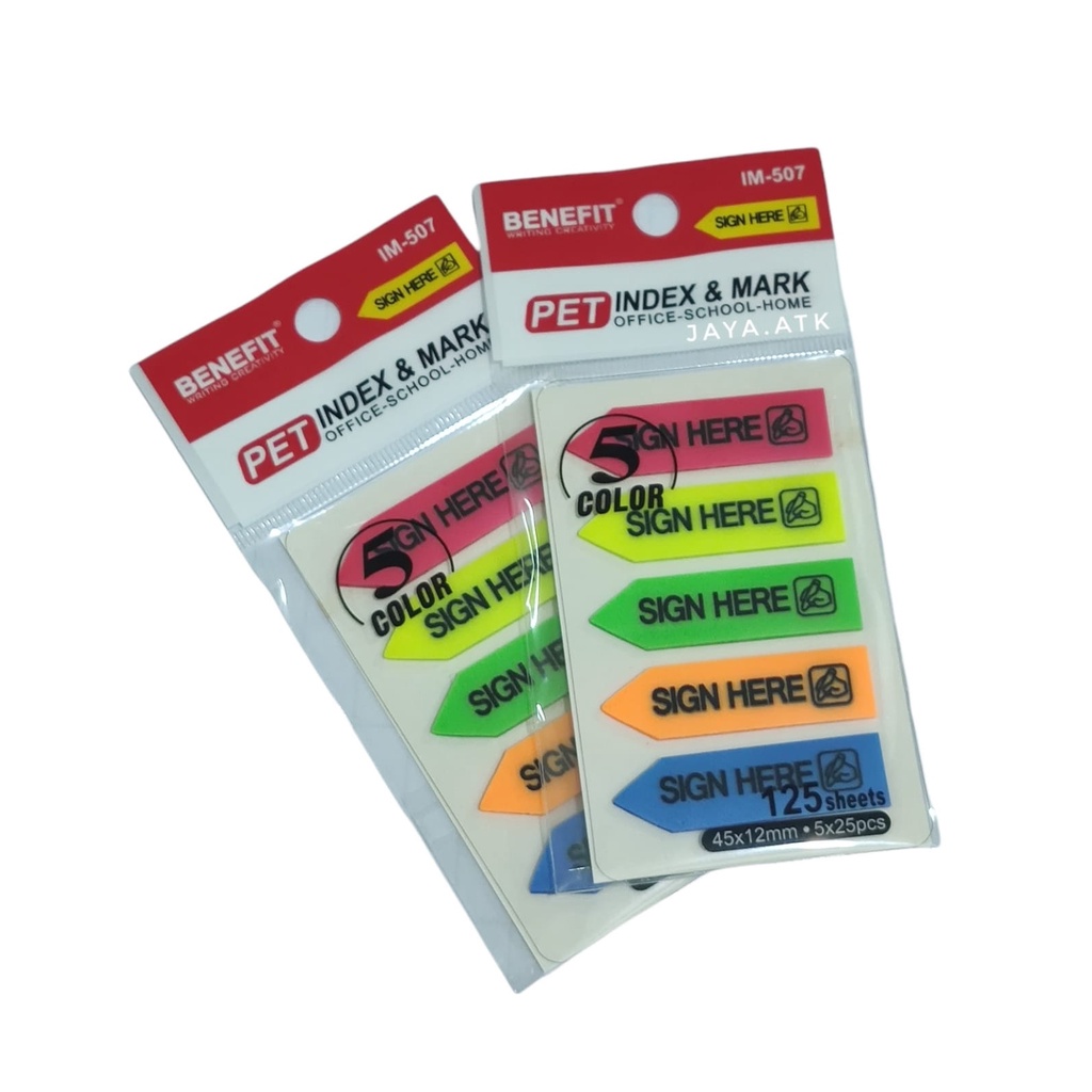 STICKY NOTES SIGN HERE ARROW HAND SIGN 5 COLORS PLASTIC 125 LBR ...