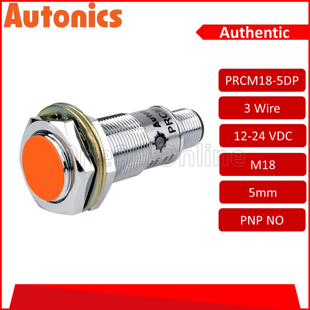 AUTONICS PROXIMITY SENSOR M18 5MM DC3 WIRE PNP NO(PRCM18-5DP-D12-24) | Shopee Malaysia