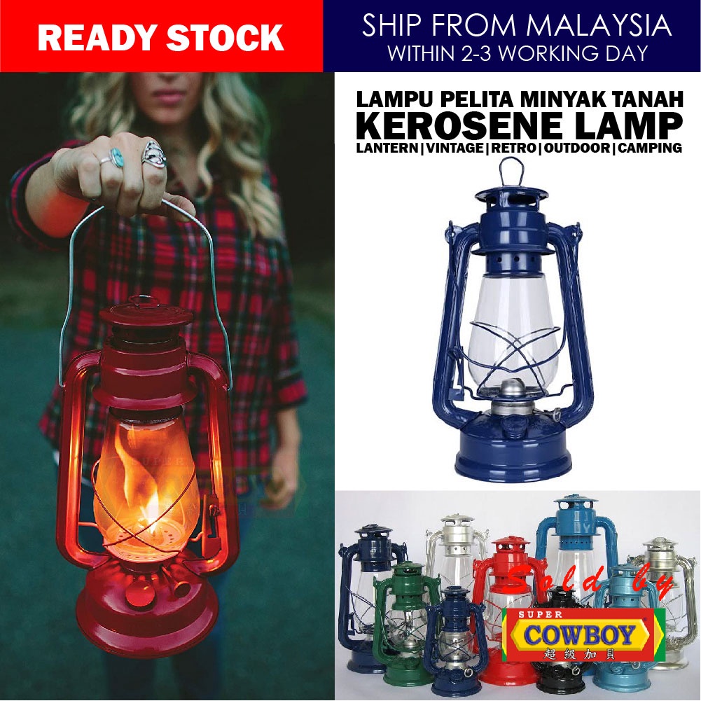 Pelita Minyak Tanah Portable Kerosene Lamp Hanging Lantern Vintage Retro Outdoor Camping Deco ...