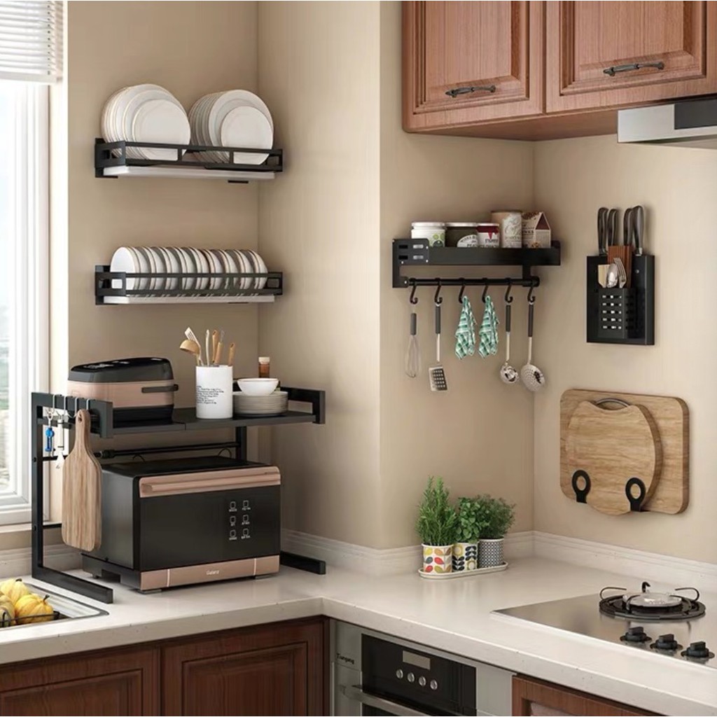 Kitchen Rack Wall-Mounted Dish Drainer Rack Wall Rack Kitchen Cabinet ...