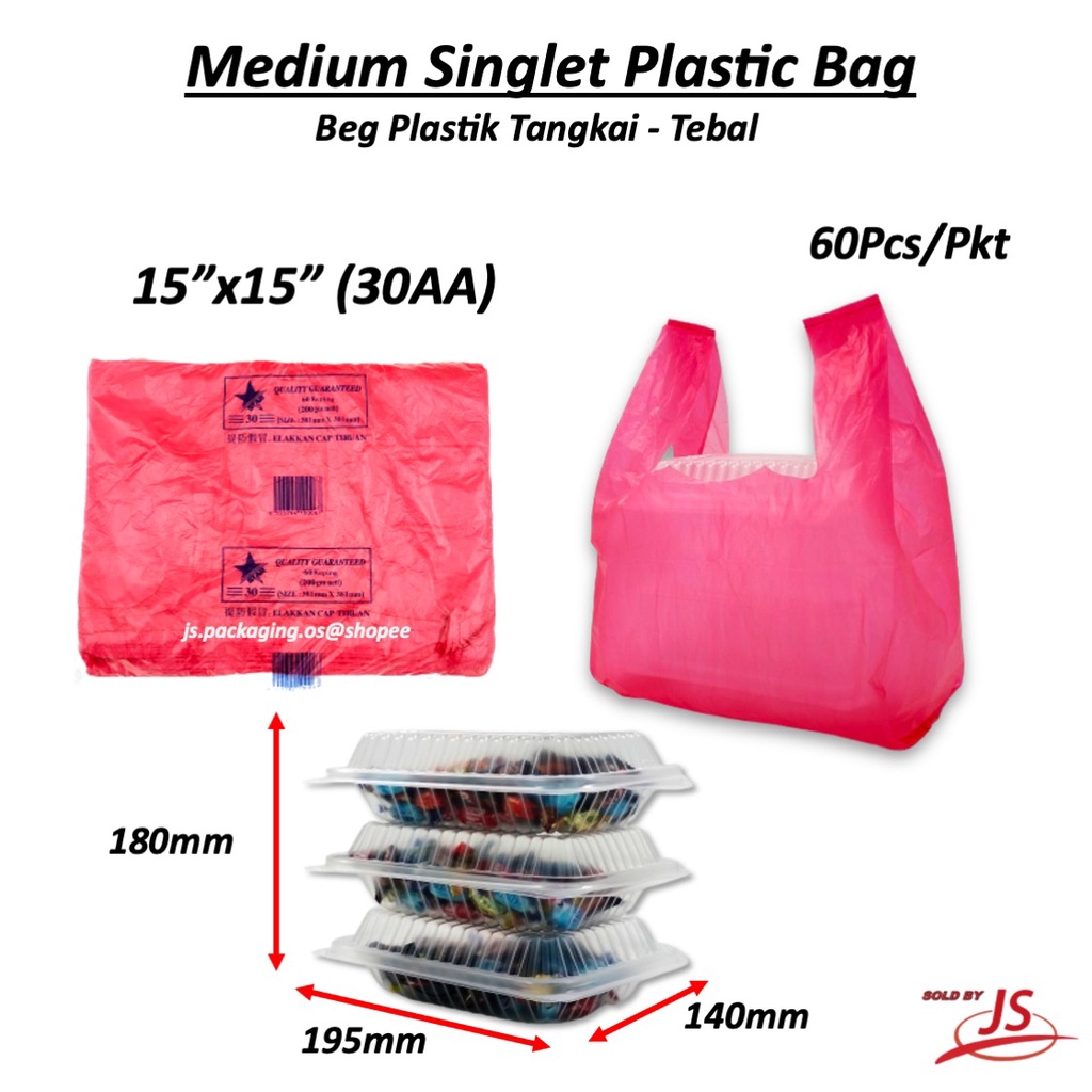 Star Brand Singlet Plastic Bag Plastik Tangkai Murah T-shirt Plastic ...