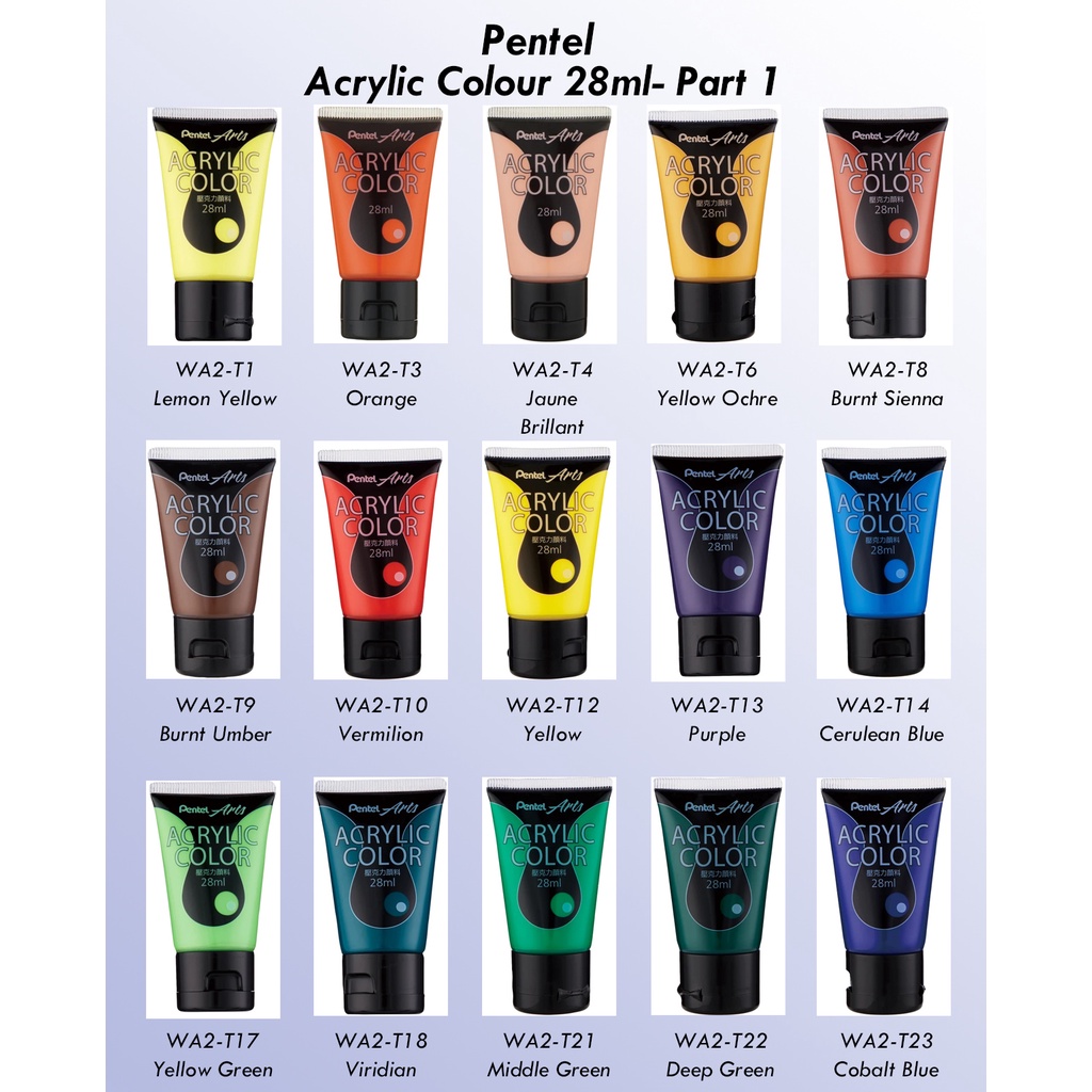 Pentel- Acrylic Colour 28ml - Part 1 | Shopee Malaysia