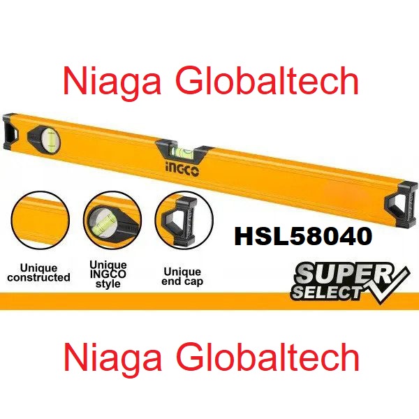 Ingco HSL58040 WATERPASS ALUMUNIUM 40CM ALUMINUM WATERPASS INGCO ...