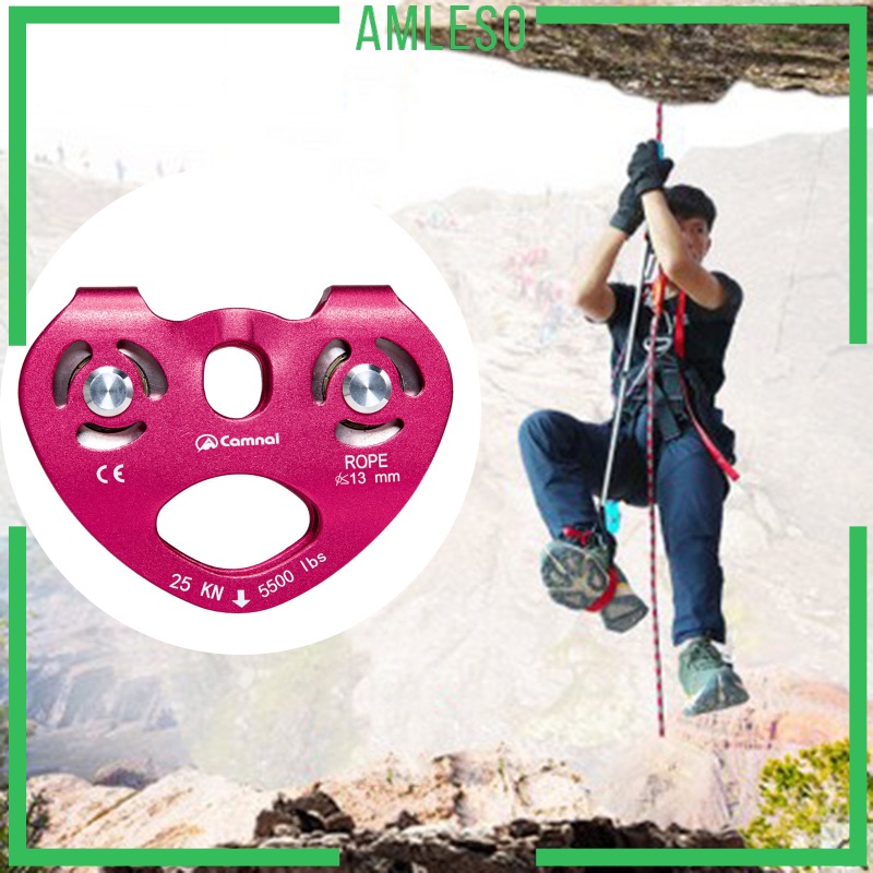 [amlesoMY] Zip Line Tandem Speed Trolley 25kN Climbing Pulley Bearing ...