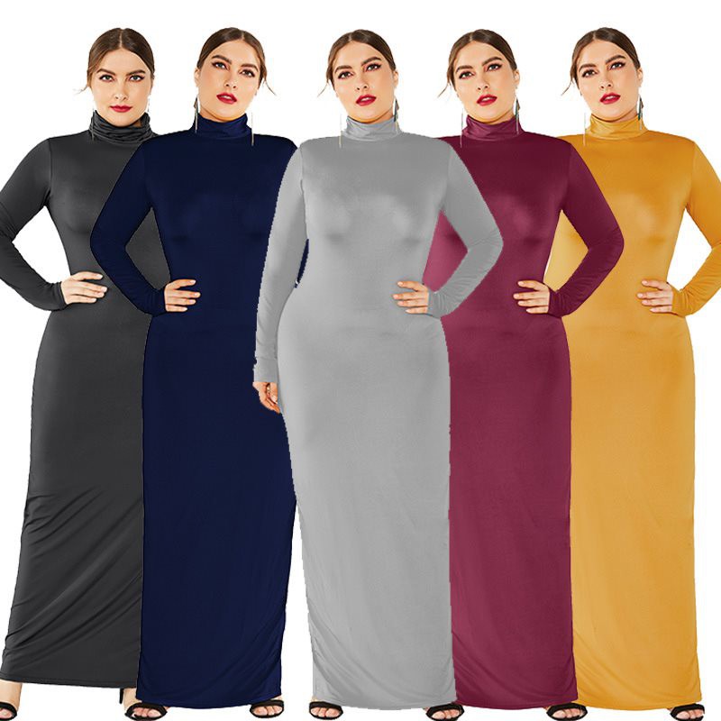 Muslim dress womenMuslim Autumn Conservative Turtleneck Long Sleeve ...