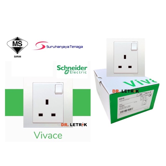 (8PCS) SCHNEIDER CLIPSAL VIVACE 13A 250V 3PIN SWITCH SWITCHED SOCKET ...