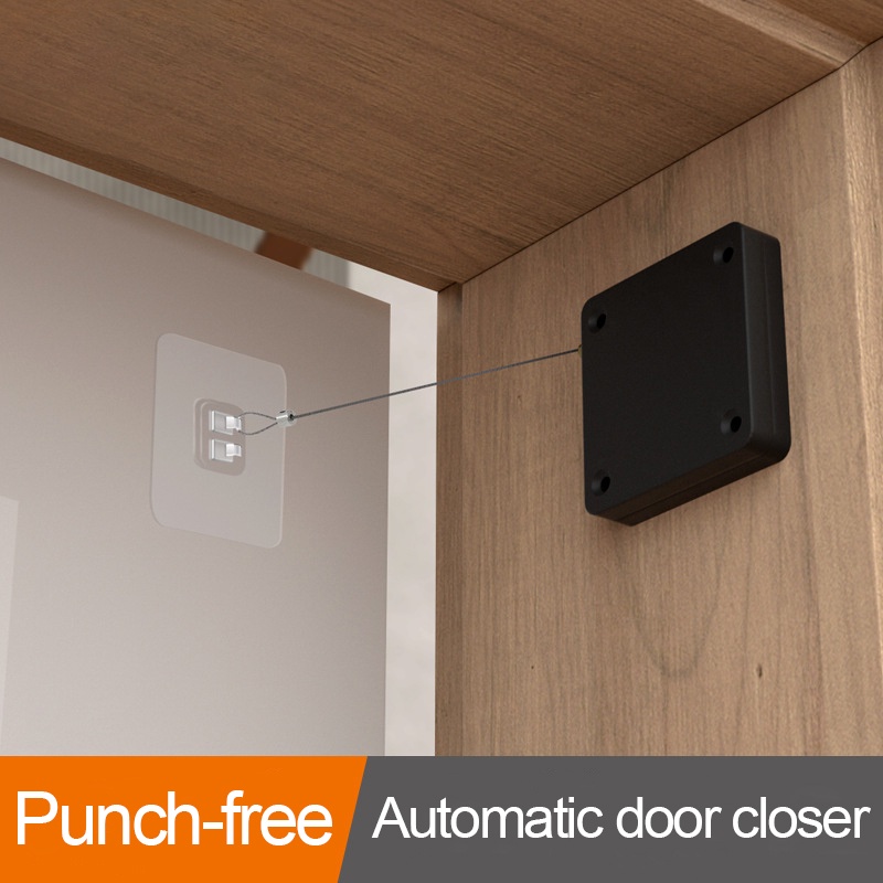 Automatic Door Closer Adjustable Closers Punch-free Drawstring Auto ...