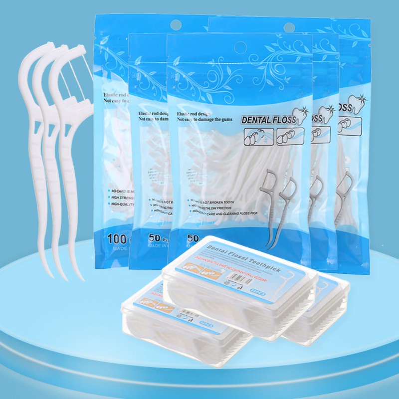 50/100 Pcs Lot Disposable Dental Flosser Interdental Brush Teeth Stick ...