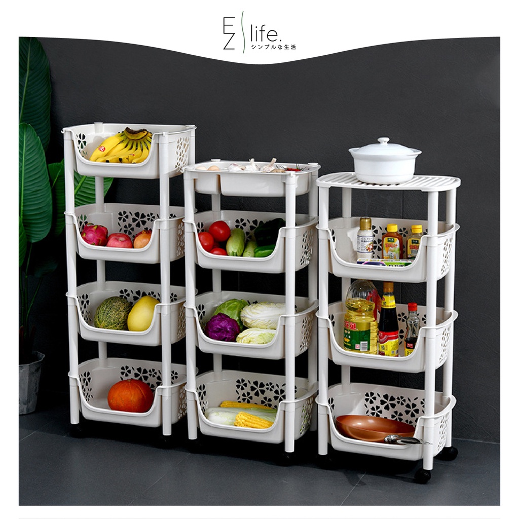 P- 3 Tier Trolley Rack with Wheels Kitchen Rack Trolley Organizers ...