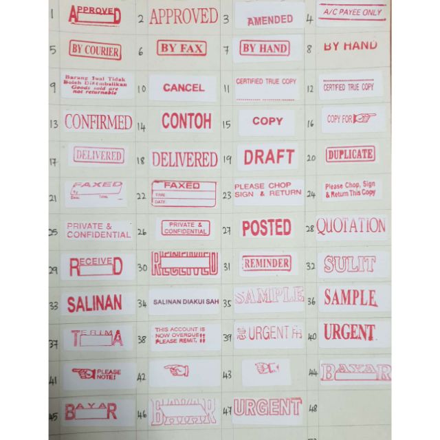 Ready Made Rubber Stamp-1 | Shopee Malaysia