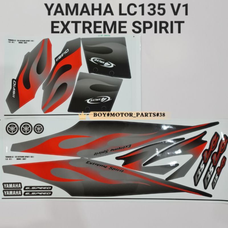 YAMAHA LC135 V1 EXTREME SPIRIT ( 161 ) SPECIAL EDITION BODY STICKER ...