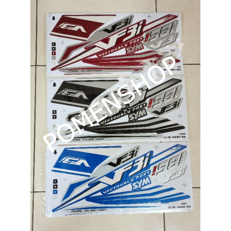 SYM VF3I 185(3) TAHUN 2018 BODY STICKER BADAN STRIKE STRIPE STIKER ...