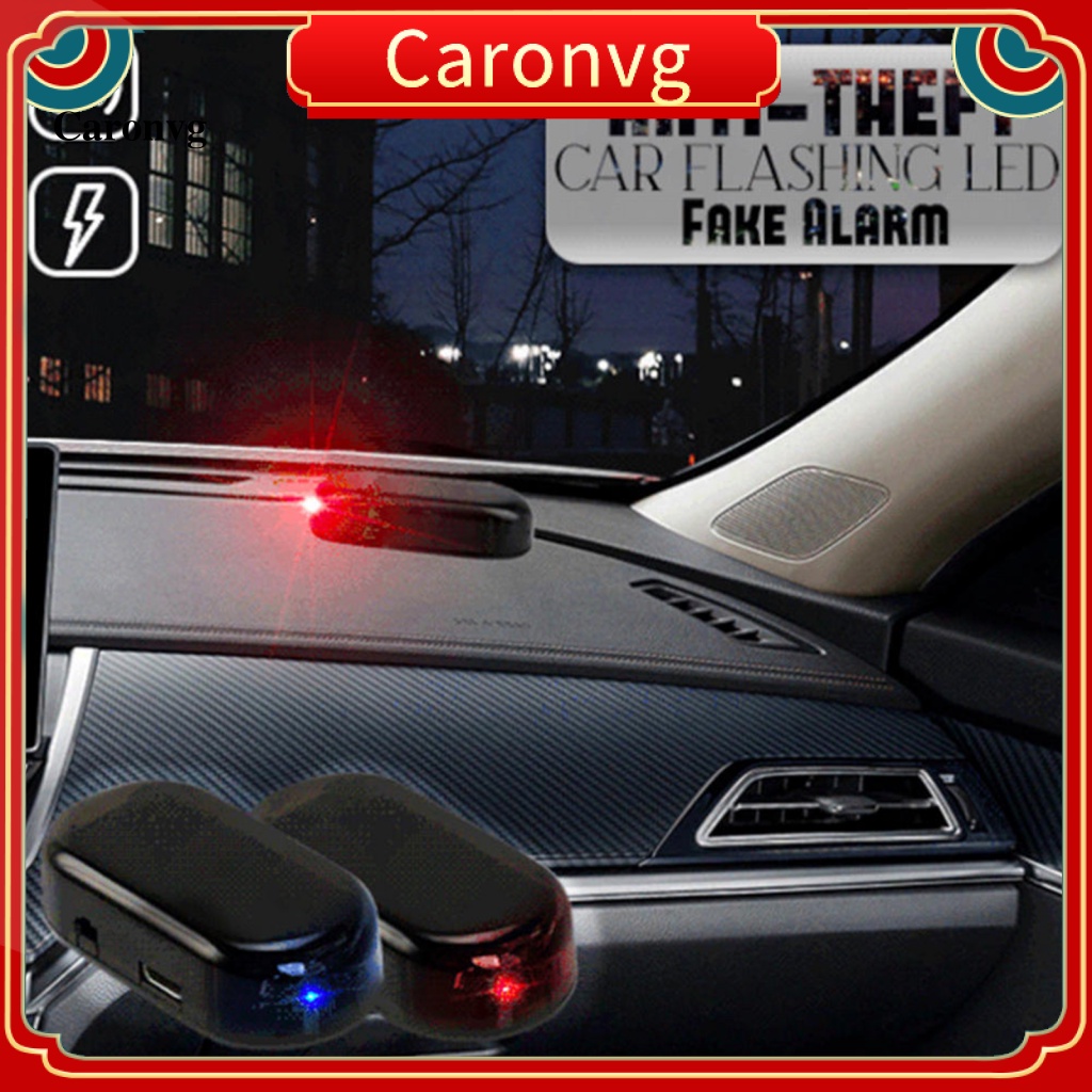 Caronvg Wireless Warning Light Car Solar Powered LED Dummy Alarm Light ...