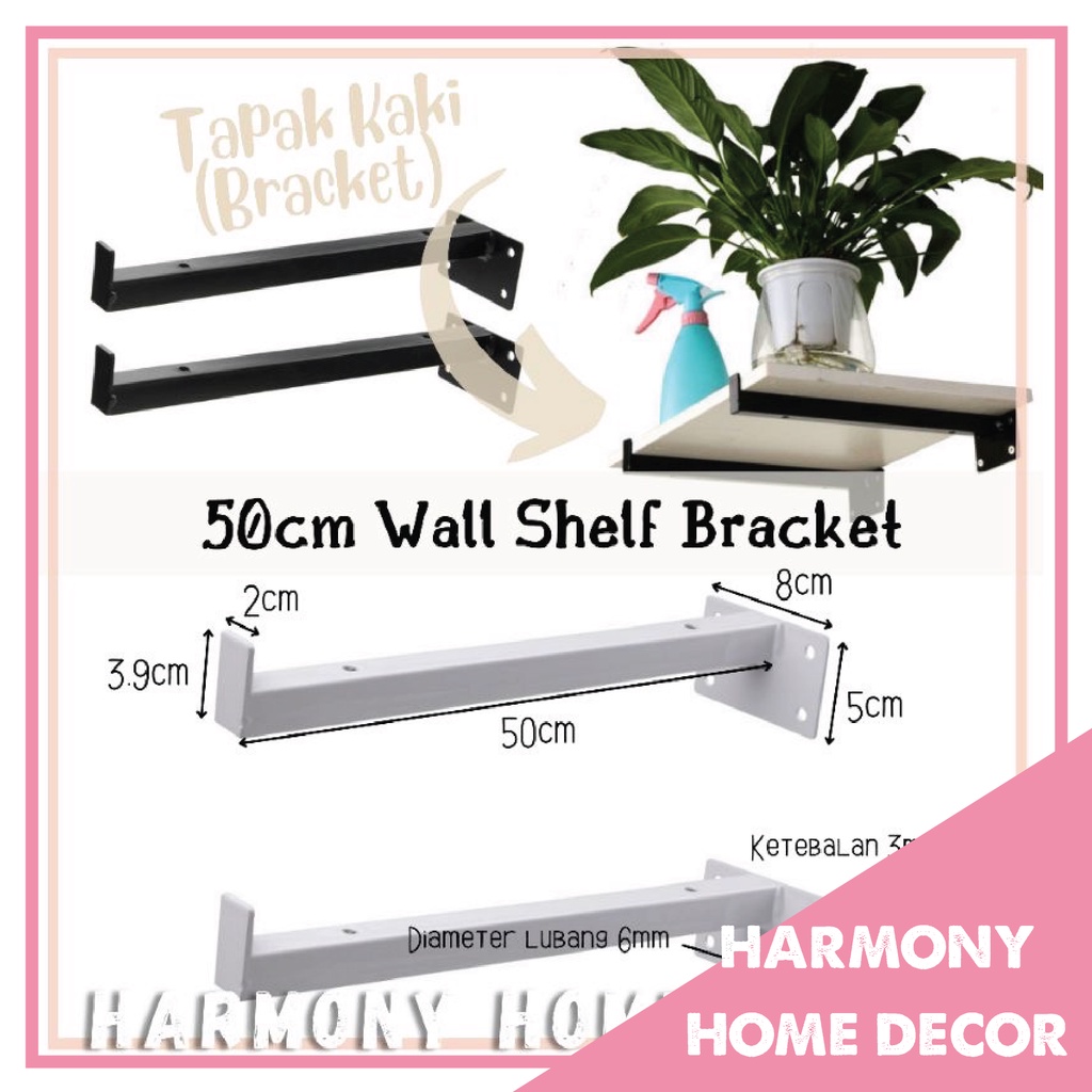 Heavy Duty 50cm Shelf Bracket Hanging Clothes Organize Storage Wall ...