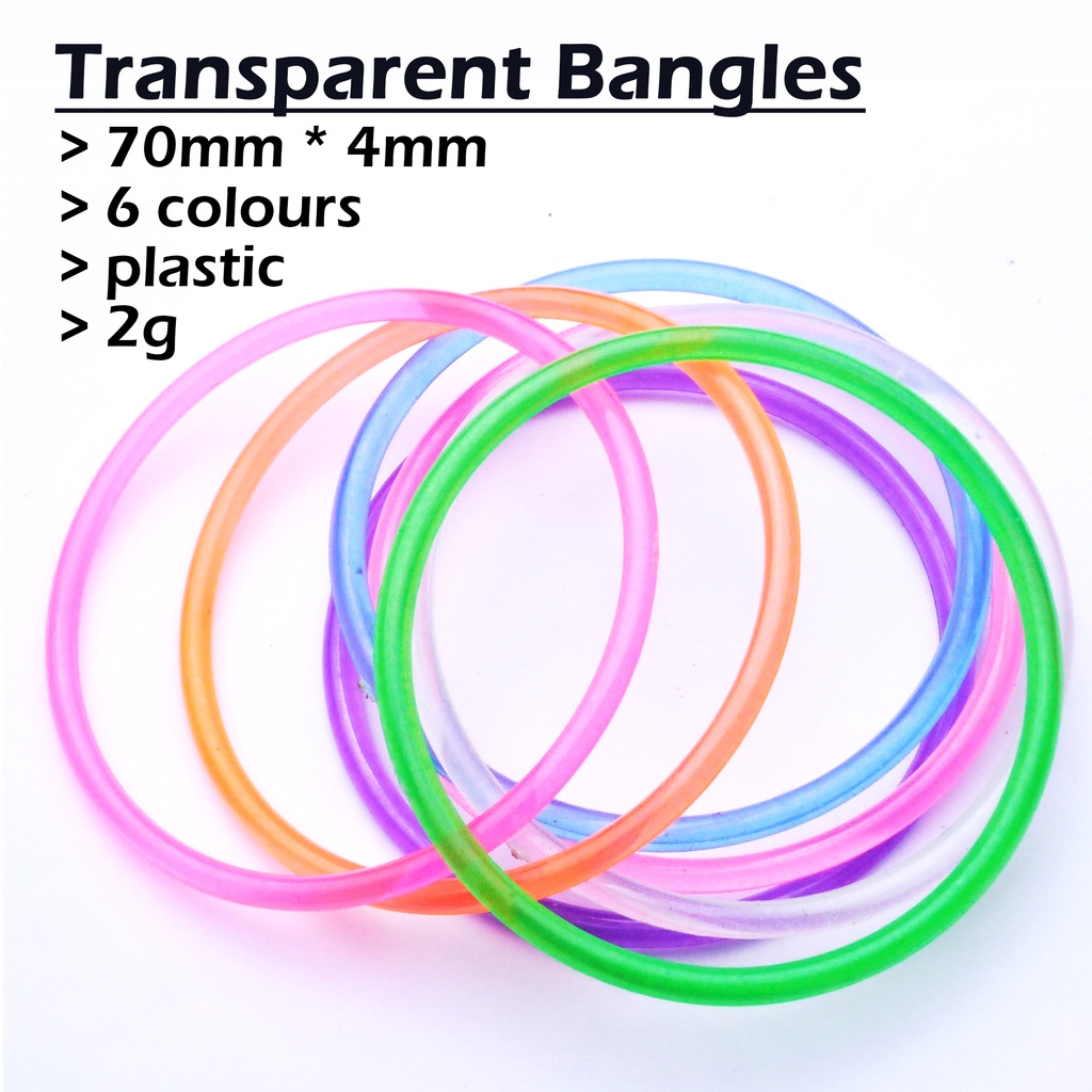 Fashion Transparent Color Plastic Bangles for Kid Children Girlfriend ...