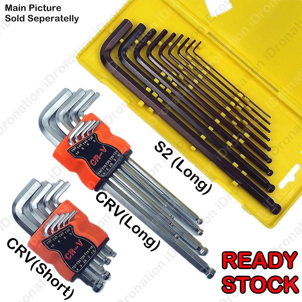 9PC 9Pcs Allen Key Durable Ball Point Hex Hexagon A-KEY SET Extra Long ...