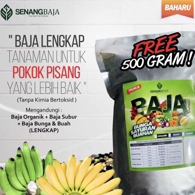Baja PISANG SB 3in1 ORGANIK+SUBUR+BUNGA/BUAH [ Lengkap ] PEK MINI 1kg ...